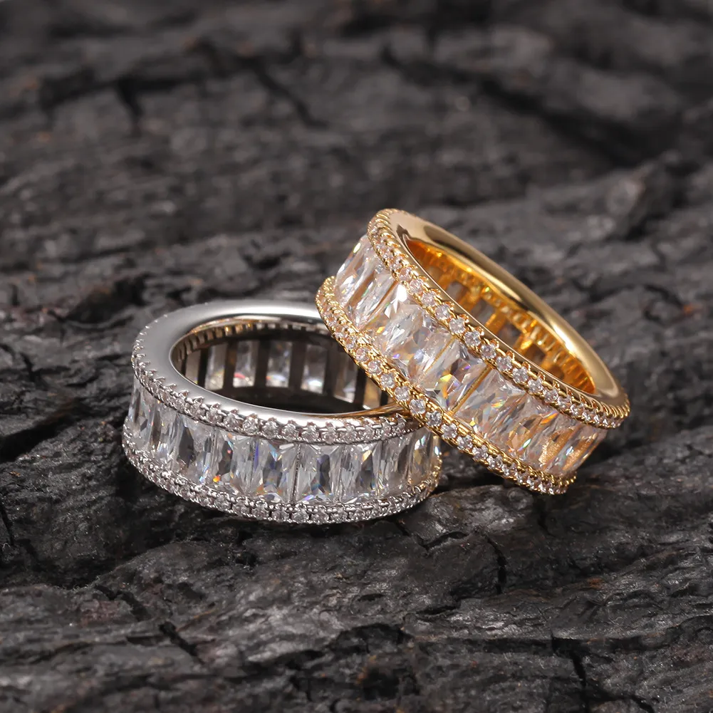 Exquisite Golden Rectangular Ring 3 With Double Row... From ...