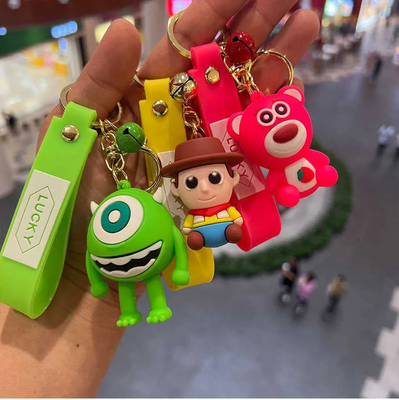 Cartoon PVC Keychain Pendant with Zircon Stone and Rhodium-Plated ...