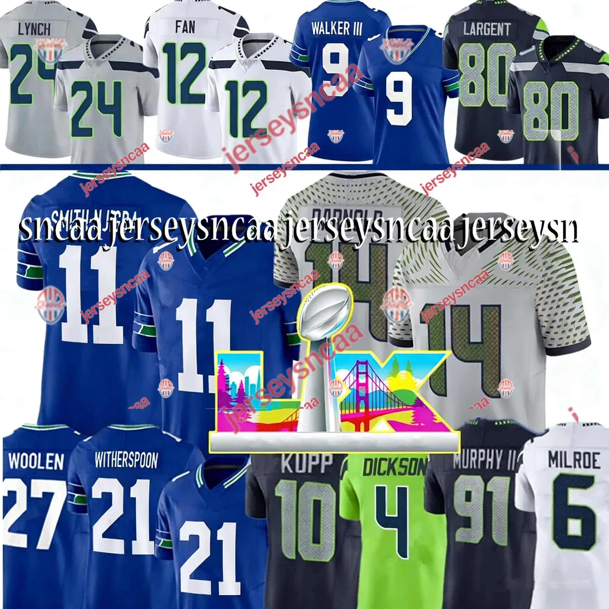 2026 Super Bowl Football Jerseys Sam Darnold, Jaxon... From Jerseysncaa ...
