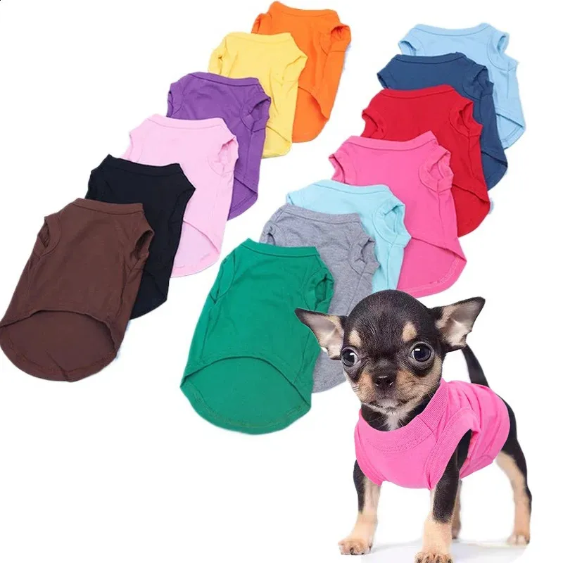 Pure Cotton Dog Shirts Puppy Blank Clothes for Small Medium and Large ...