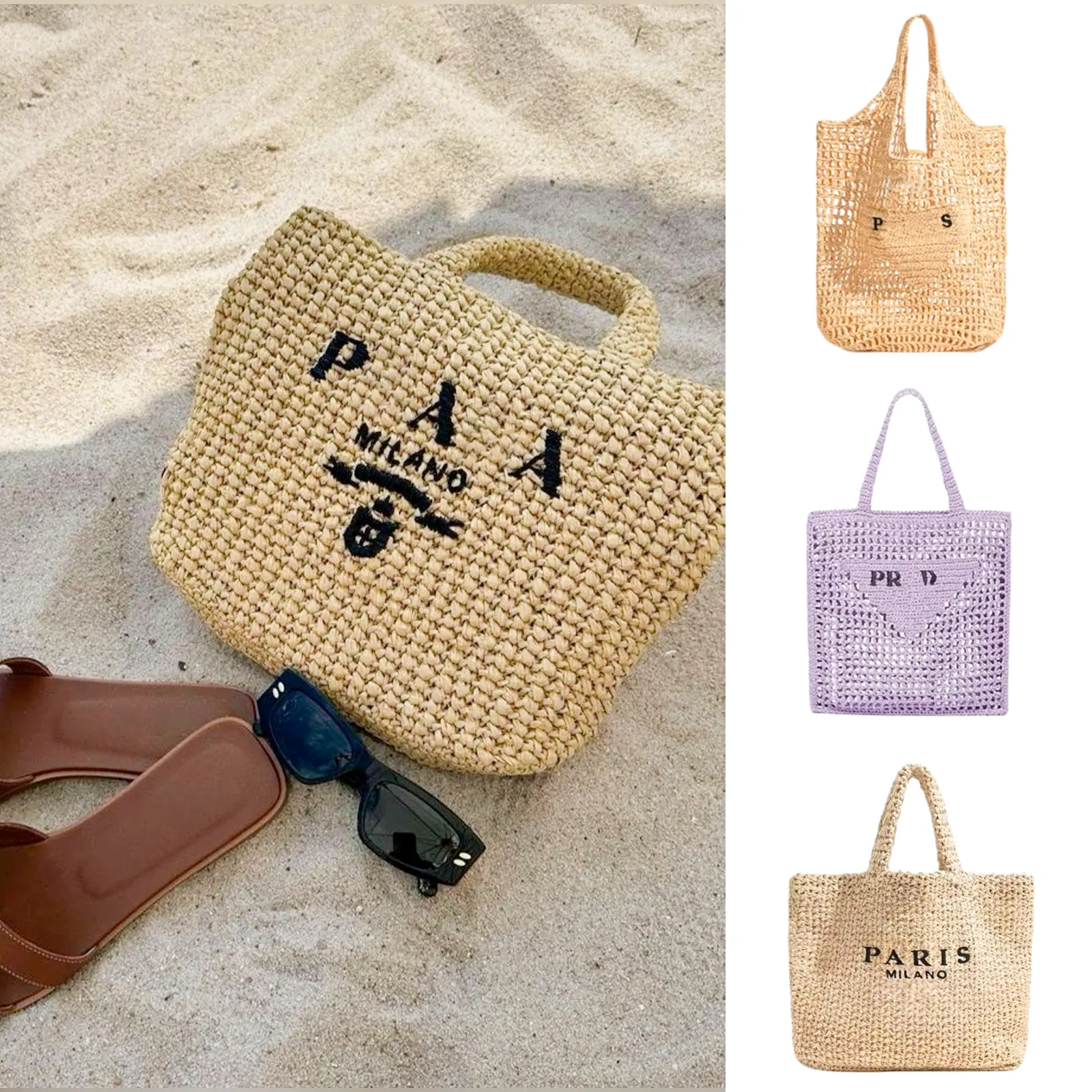 Designer Straw Weave Straw Tote Beach Bag For Women ... From Vintage ...