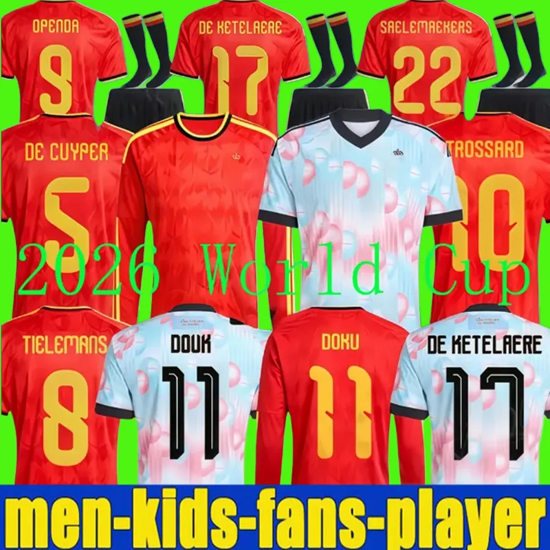 DE BRUYNE Belgium Soccer Jerseys 2026 Men & Kids Football Kits Home ...