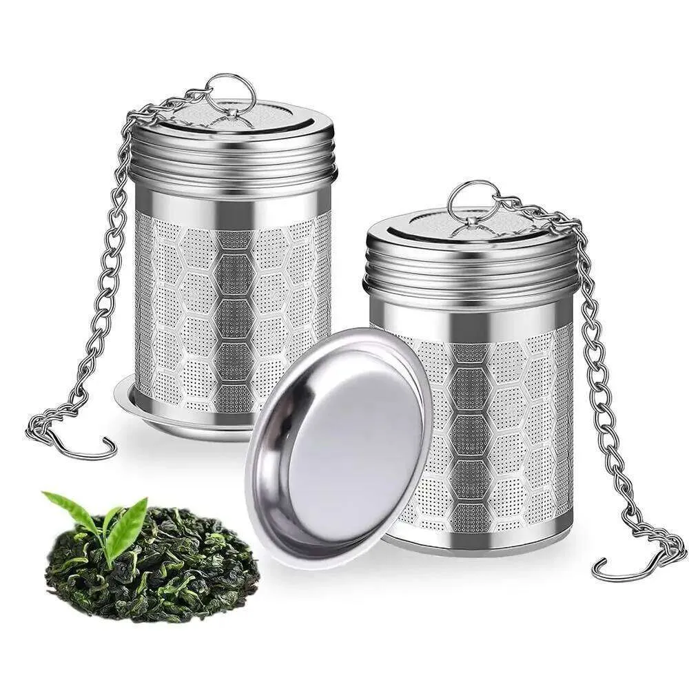 Extra Fine Mesh Tea Infuser Strainers with Threaded Lid and Extended ...
