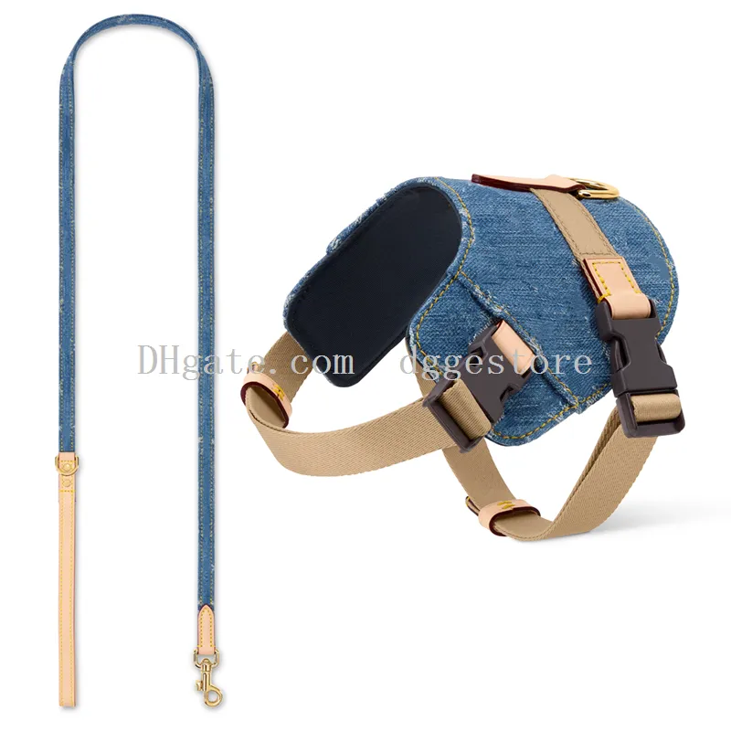 Designer Dog Harness Leash Luxury Denim Adjustable... From Dggestore ...