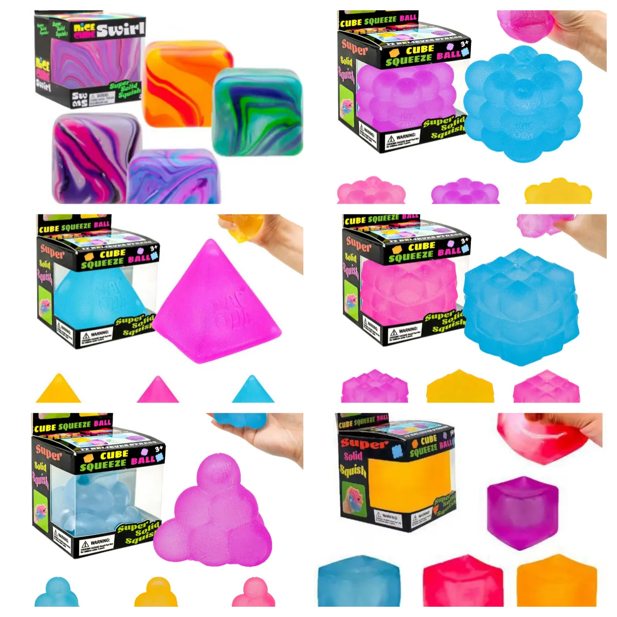 Needoh Sensory Mood Cube Stress Reliever Fidget Tool For Anxiety ...