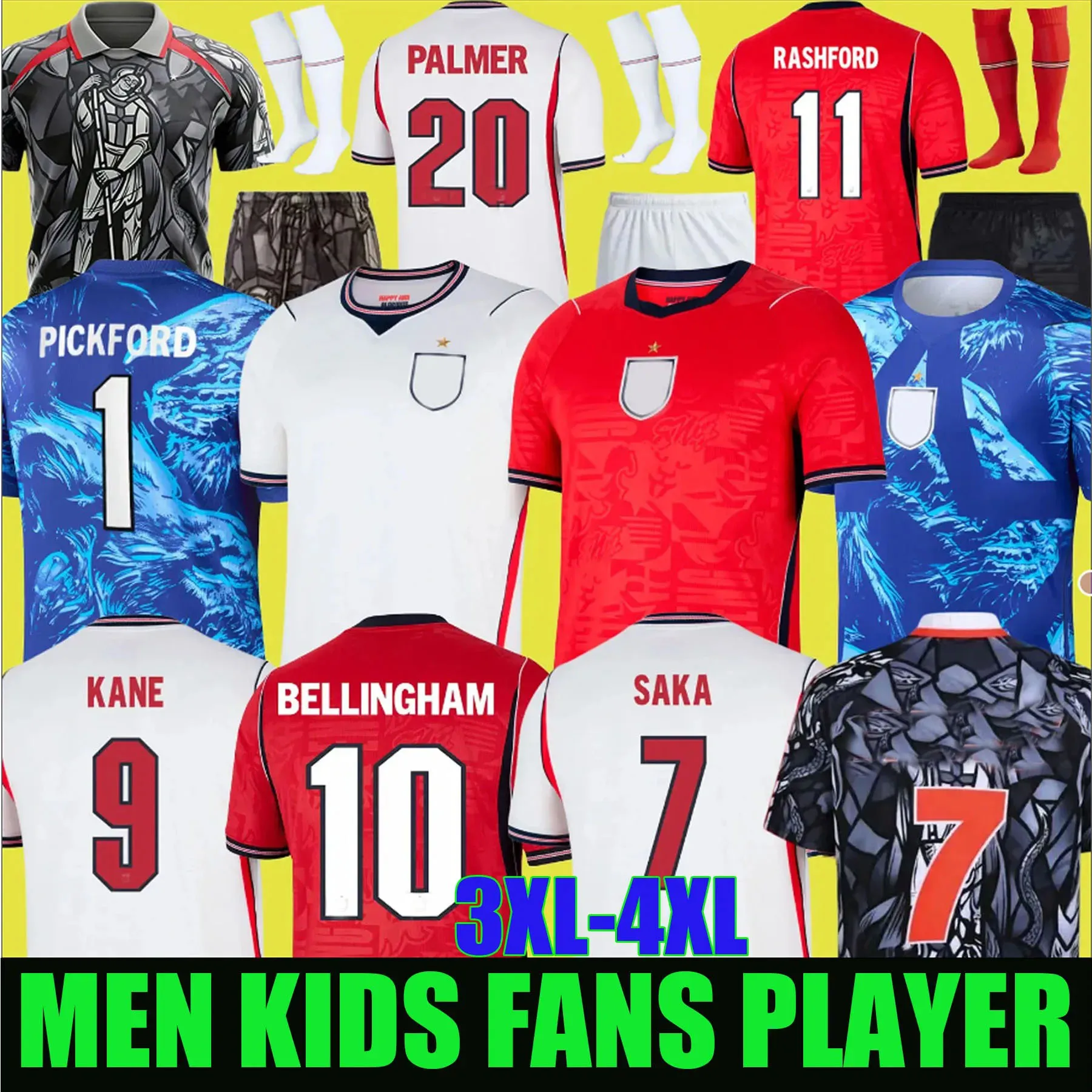 England Kit 26 27 Bellingham 2026 Football Shirt PALMER MAINOO Kane ...