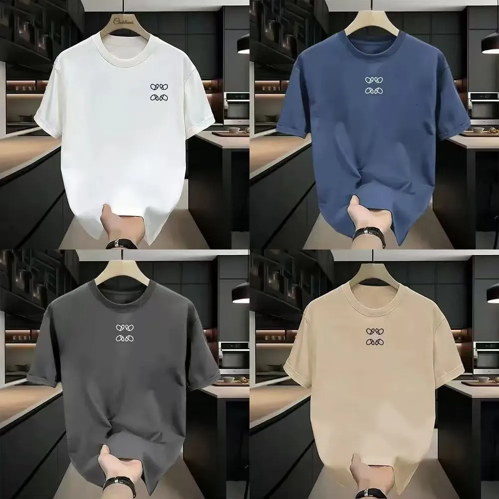 Men's Designer T-Shirt Crew Neck Short Sleeve Cotton Breathable Hip Hop ...
