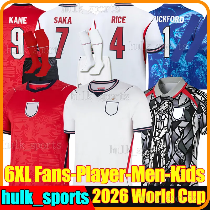 6XL England Kit 26 27 Soccer Jerseys 2026 KANE RICE SAKA EZE BOWEN ...