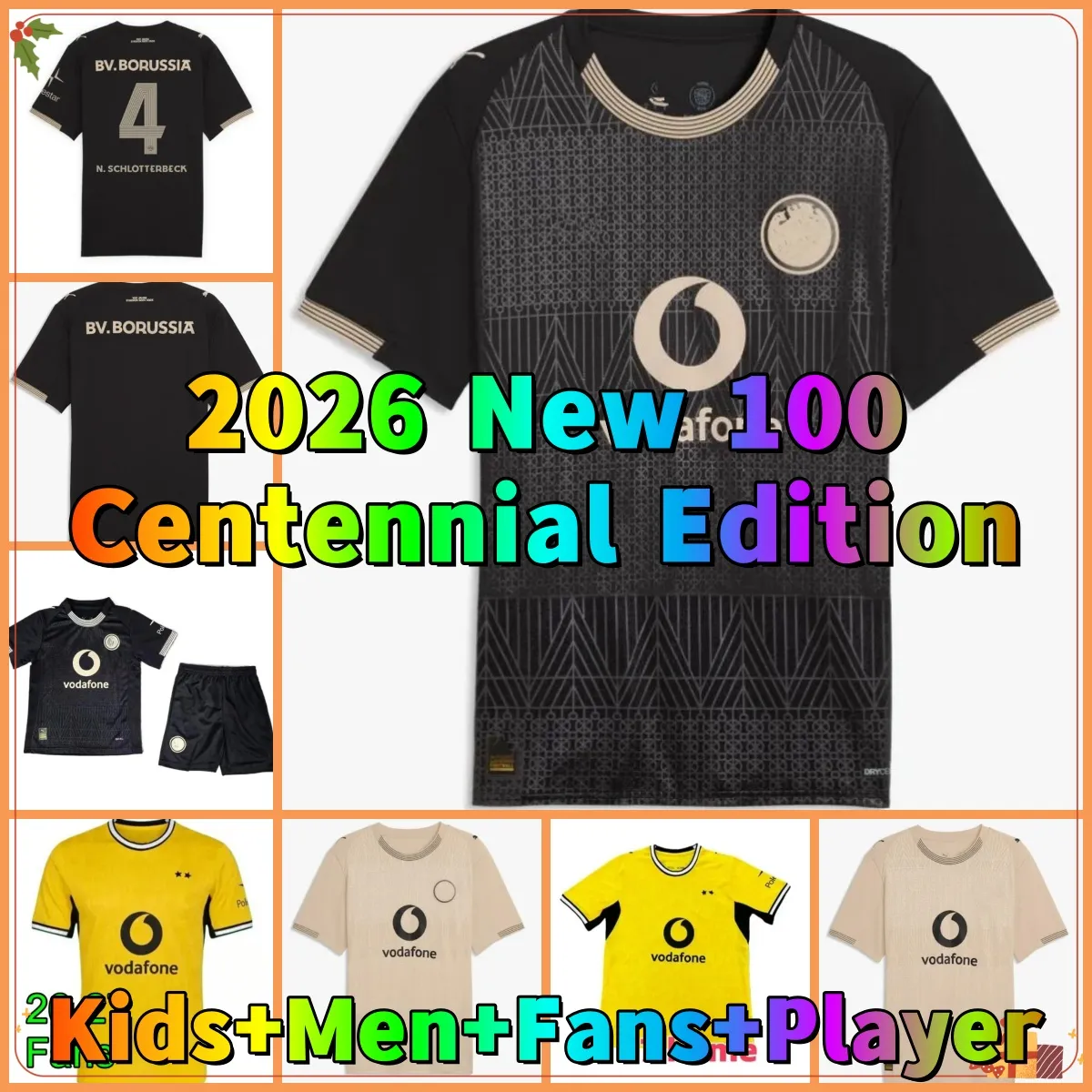 Dortmund 2026 Soccer Jersey 100 Years Rote Erde Design Mens & Kids ...