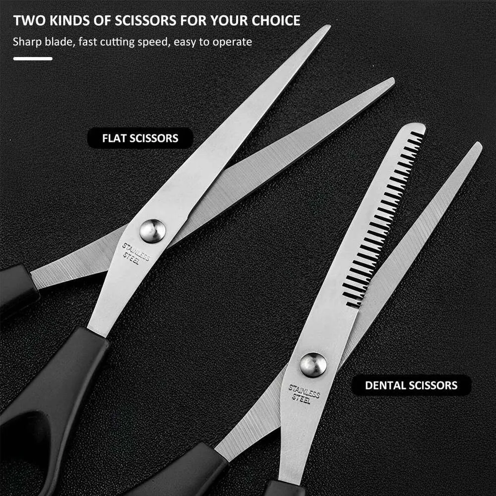 Hair Cutting Scissors Set Stainless Steel Thinning with Flat Comb for ...