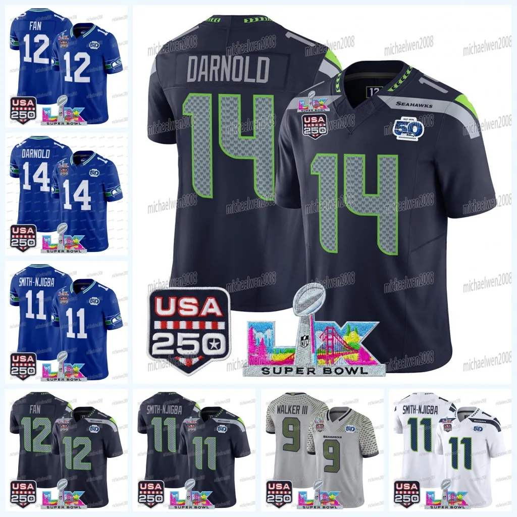 Seattle Seahawks 2026 Super Bowl LX Champions 50th Anniversary USA 250 ...