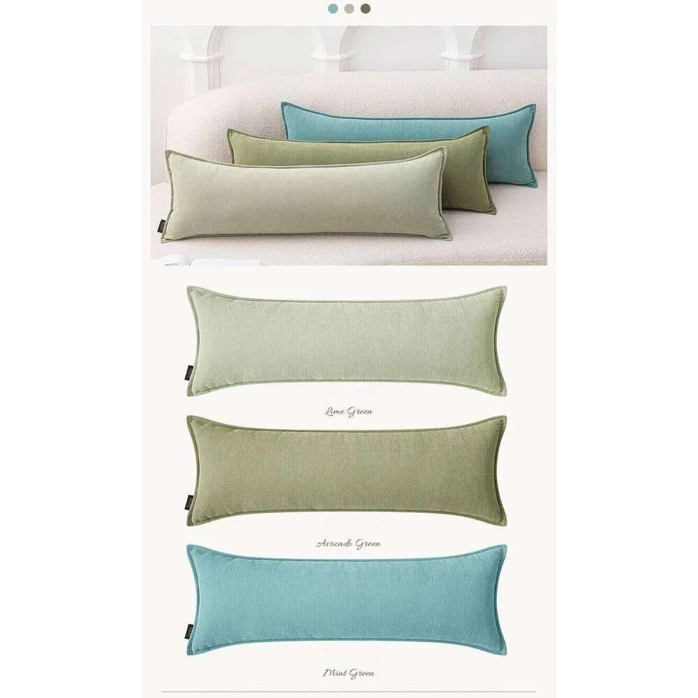 Rectangle Throw Pillow Cover 30x70/30x90/30x120CM Plain Dyed Eco ...