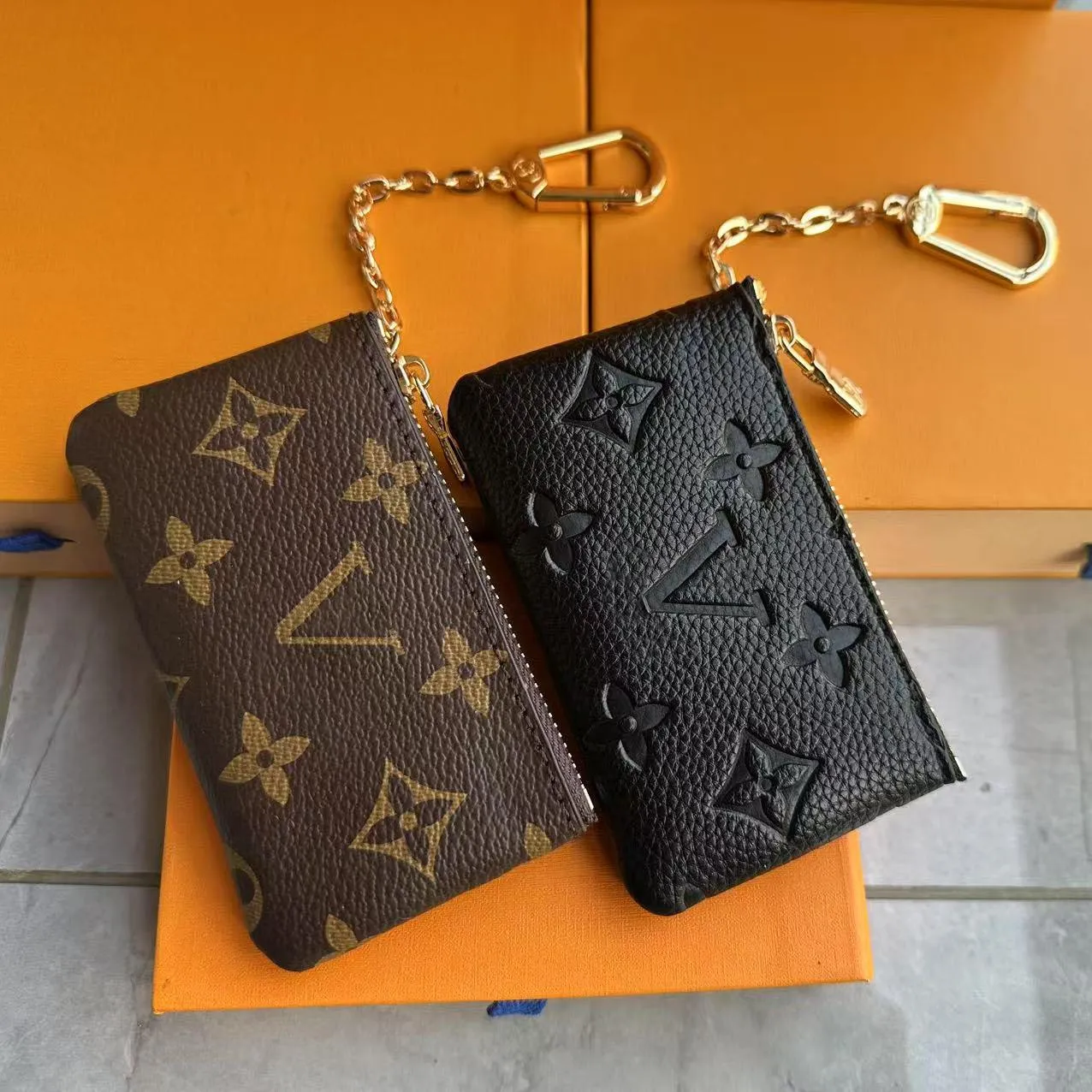 Stylish Leather Designer Coin Purse Keychain For Men And Women Designer ...