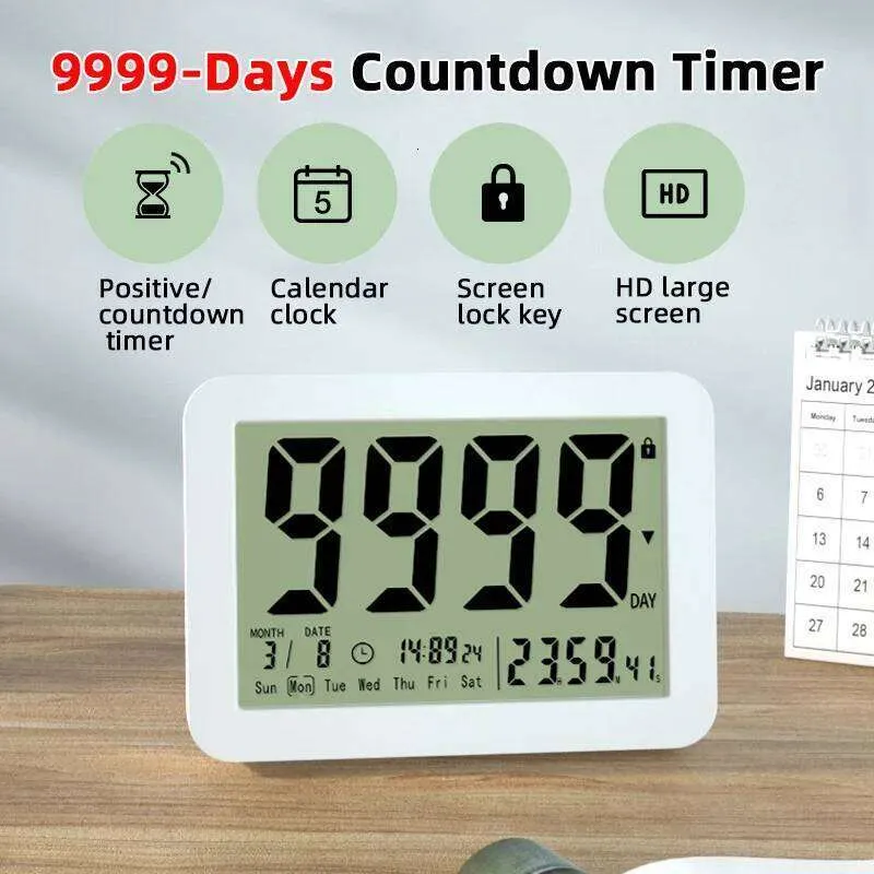 Large Screen Electronic Digital Countdown Timer with Dial Function and ...