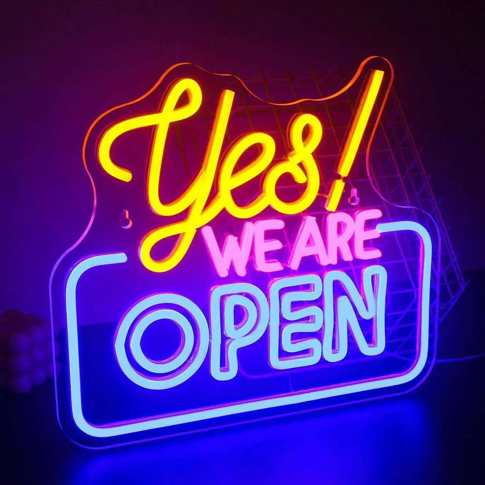 Yes We Are Open Neon LED Sign RGB Changeable Acrylic Lighting USB ...