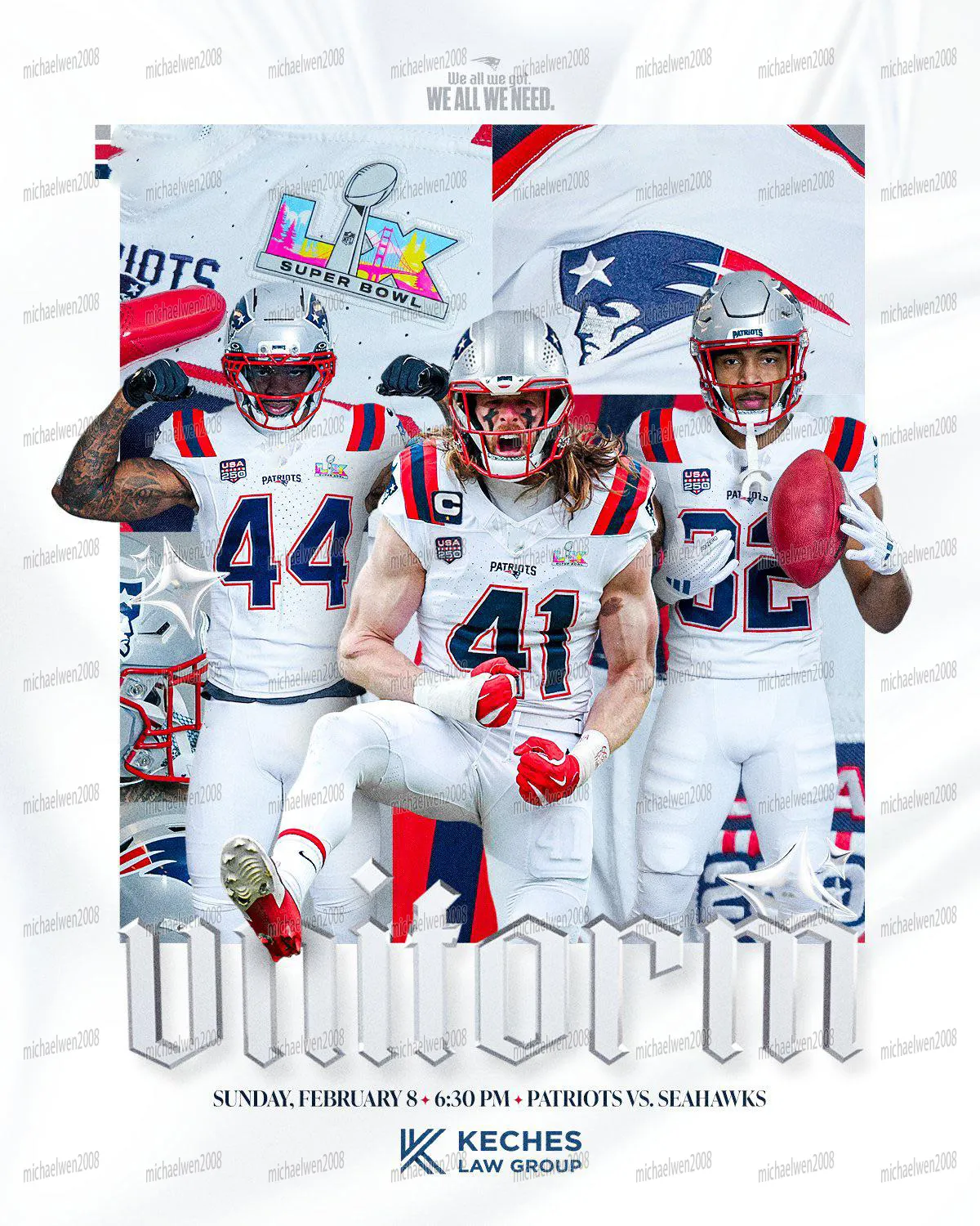 Drake Maye Patriot 2026 Super Bowl LX Fotbollströja USA Team Apparel ...