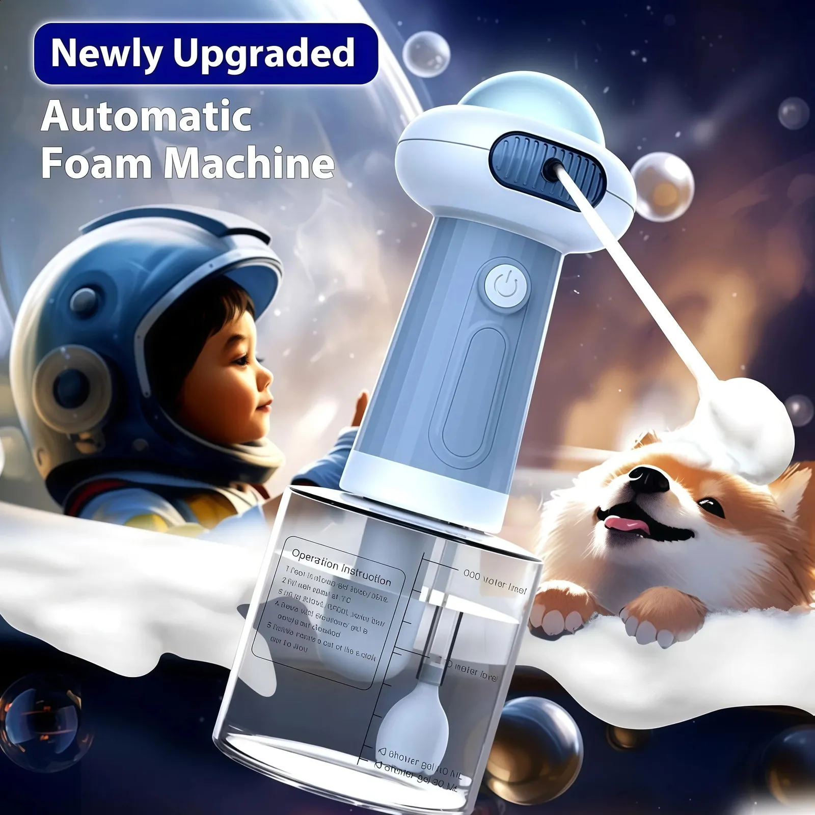 Automatic Dog Soap Dispenser Plastic Wireless USB Foaming Shampoo ...