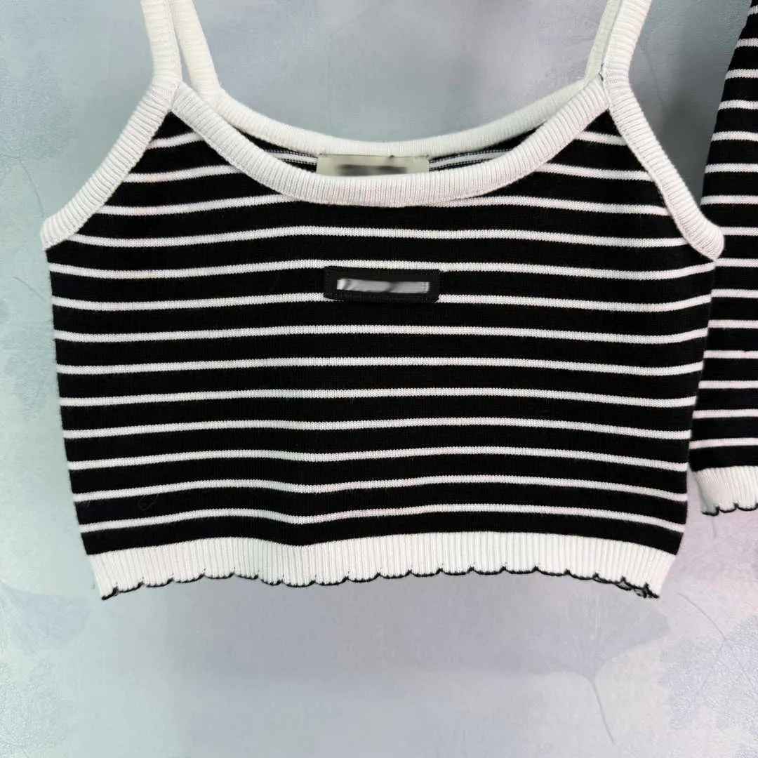 Two Piece Skirt Set Summer Wool Blend Knitted Tube Top Vest and High ...