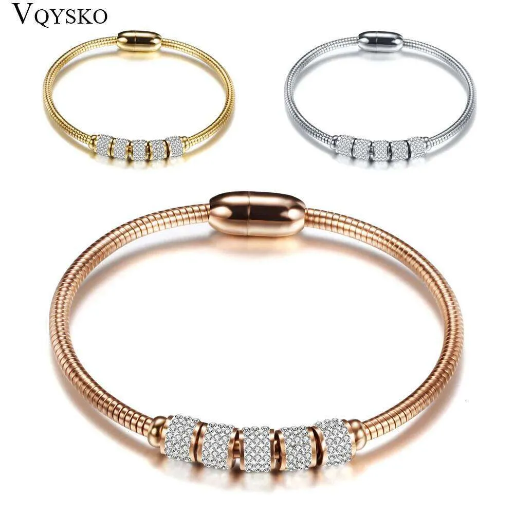 Magnetic Clasp Stainless Steel Bracelet Bangle for Women Acrylic Resin ...