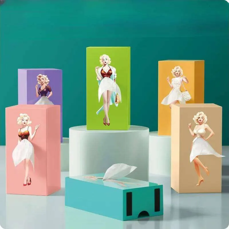 Anime Girl Tissue Box Holder with Leather Seat-Type Laying Method and ...