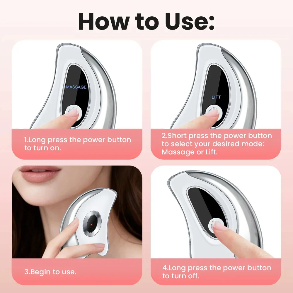 Electric Gua Sha Facial Scraper Board Microcurrent Neck Massager ...