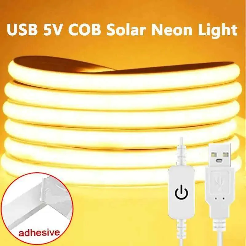 COB LED Strip 5V High Brightness Waterproof Flexible Ribbon Tape for ...