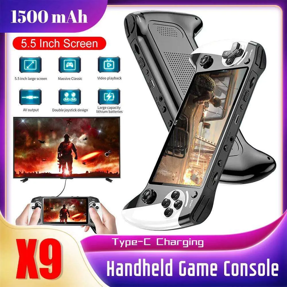 X9 Handheld Retro Game Console Built In 9 Classic Emulators, 5.5 Inch ...