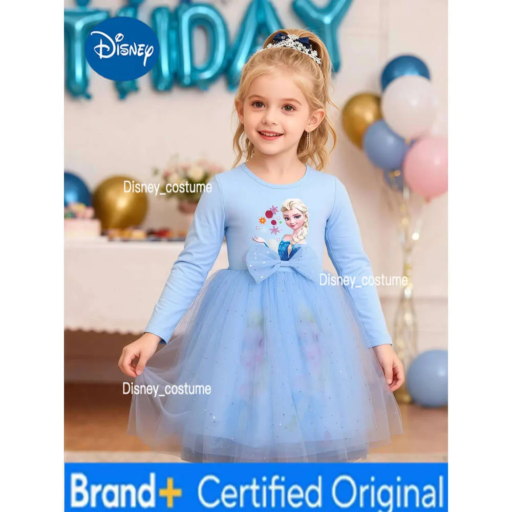 Disney New Elsa Princess Baby Girls Spring Autumn Kids Party Long ...