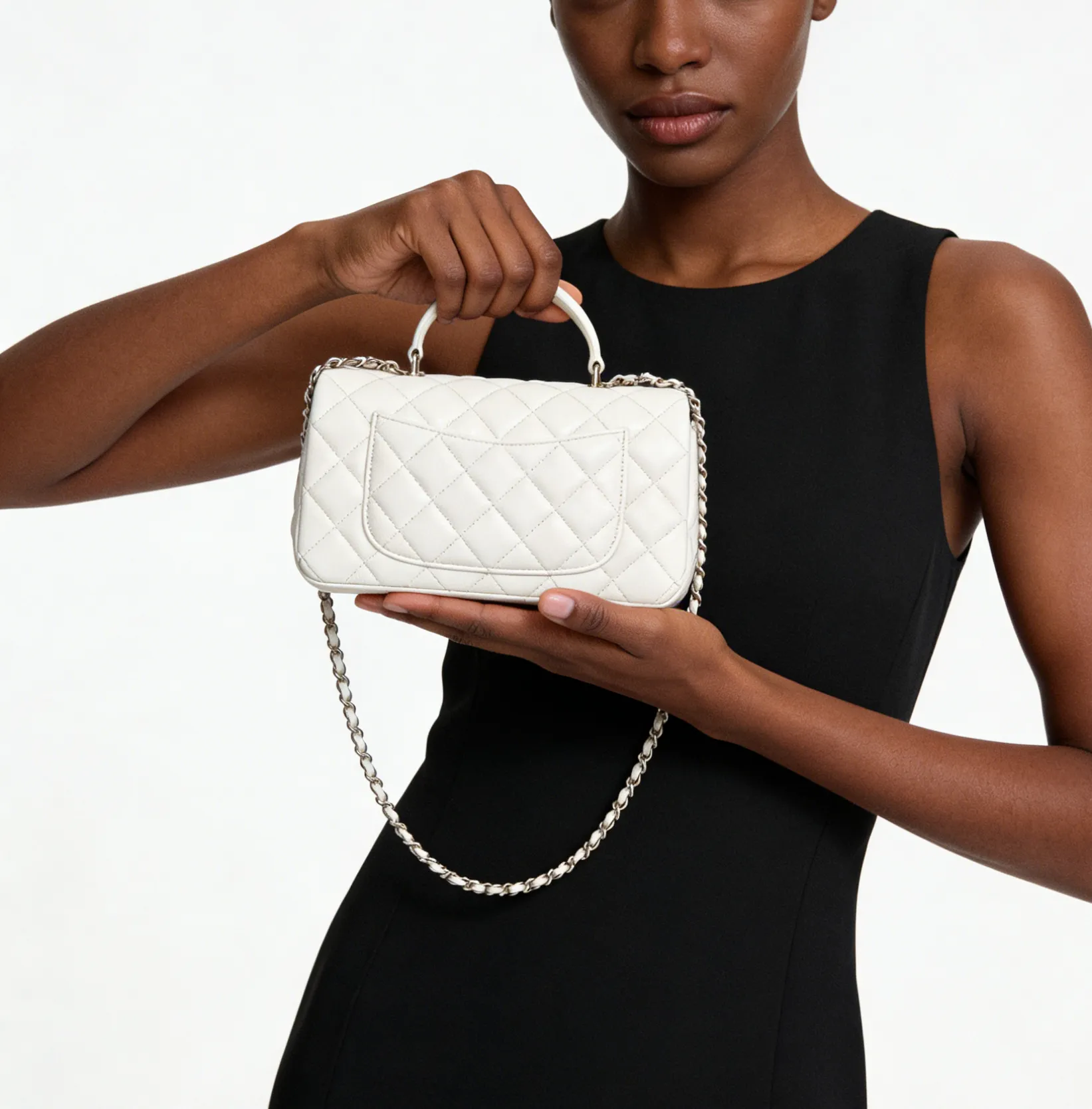 Top Mirror Quilted Lamb Leather Chain Handle Designer... From Imike ...