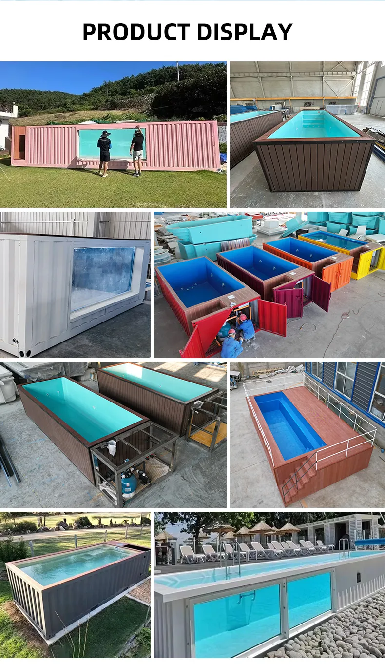 20ft Above Ground Wood Shipping Container Swimming Pool Prefabricated ...