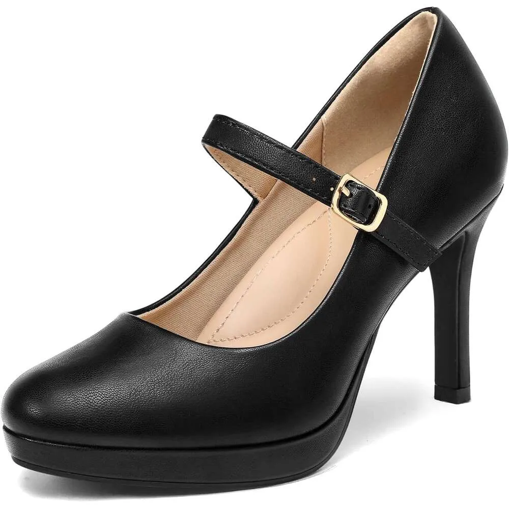 Women s Closed Toe Platform Pumps with Hook Loop Closure and Spool Heel ...