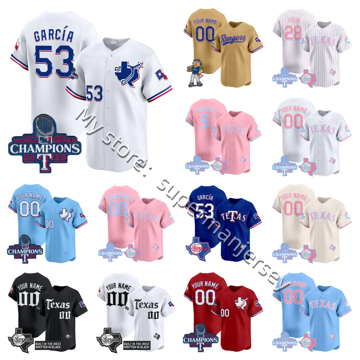 Texas Rangerss baseball jersey Adolis Garcia Corey Seager Evan Carter ...