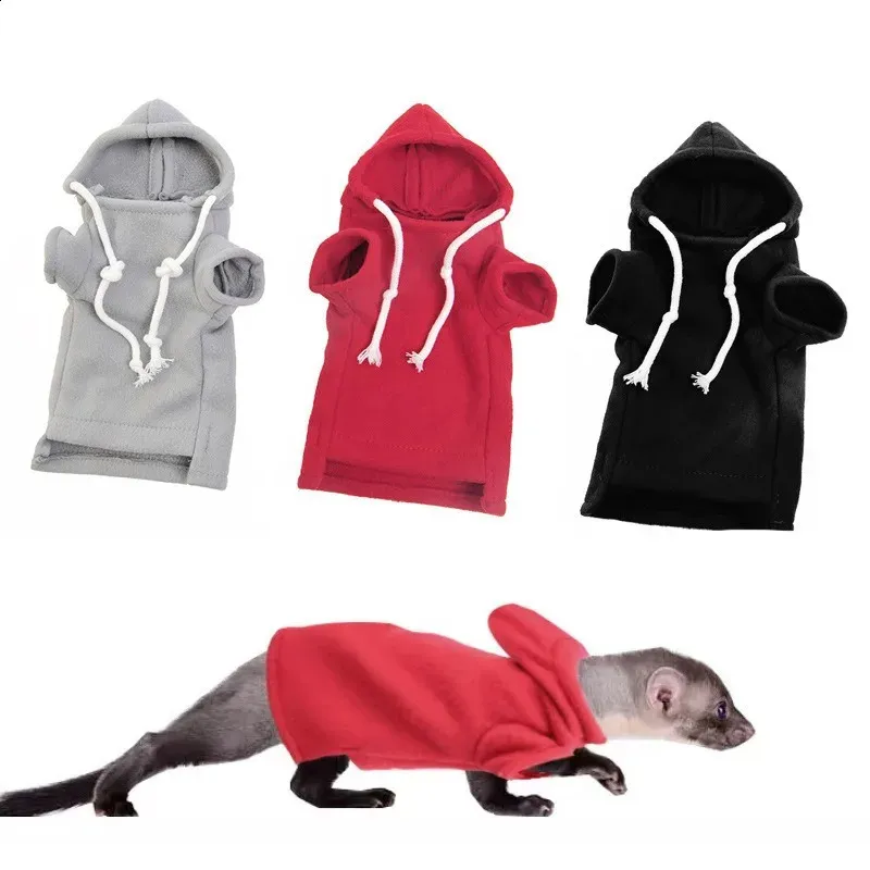Ferret Fluffy Pet Hoodie Small Outdoor Clothes Elastic Cozy Drawstring ...