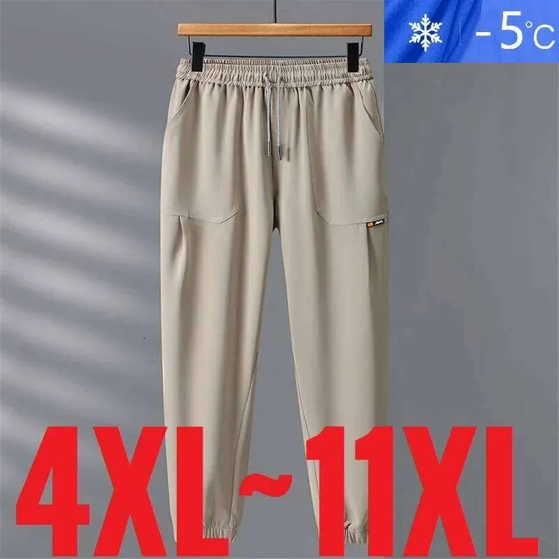 Men's Casual Sweatpants Elastic Waist Polyester Cargo Pants Big Size ...