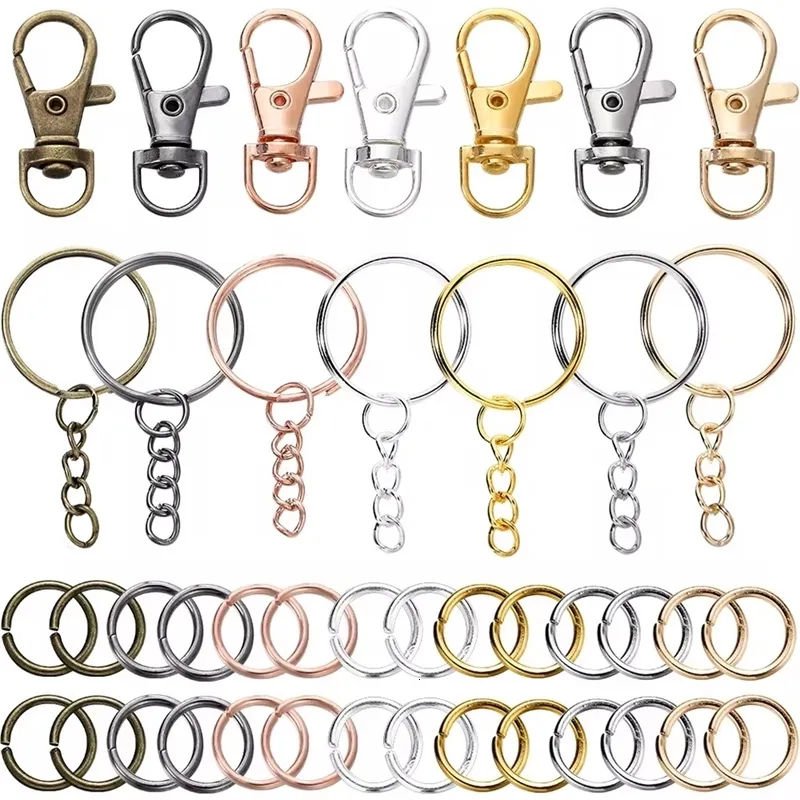 70-Piece Swivel Snap Hook and Key Rings Set with Lobster Clasps for DIY ...