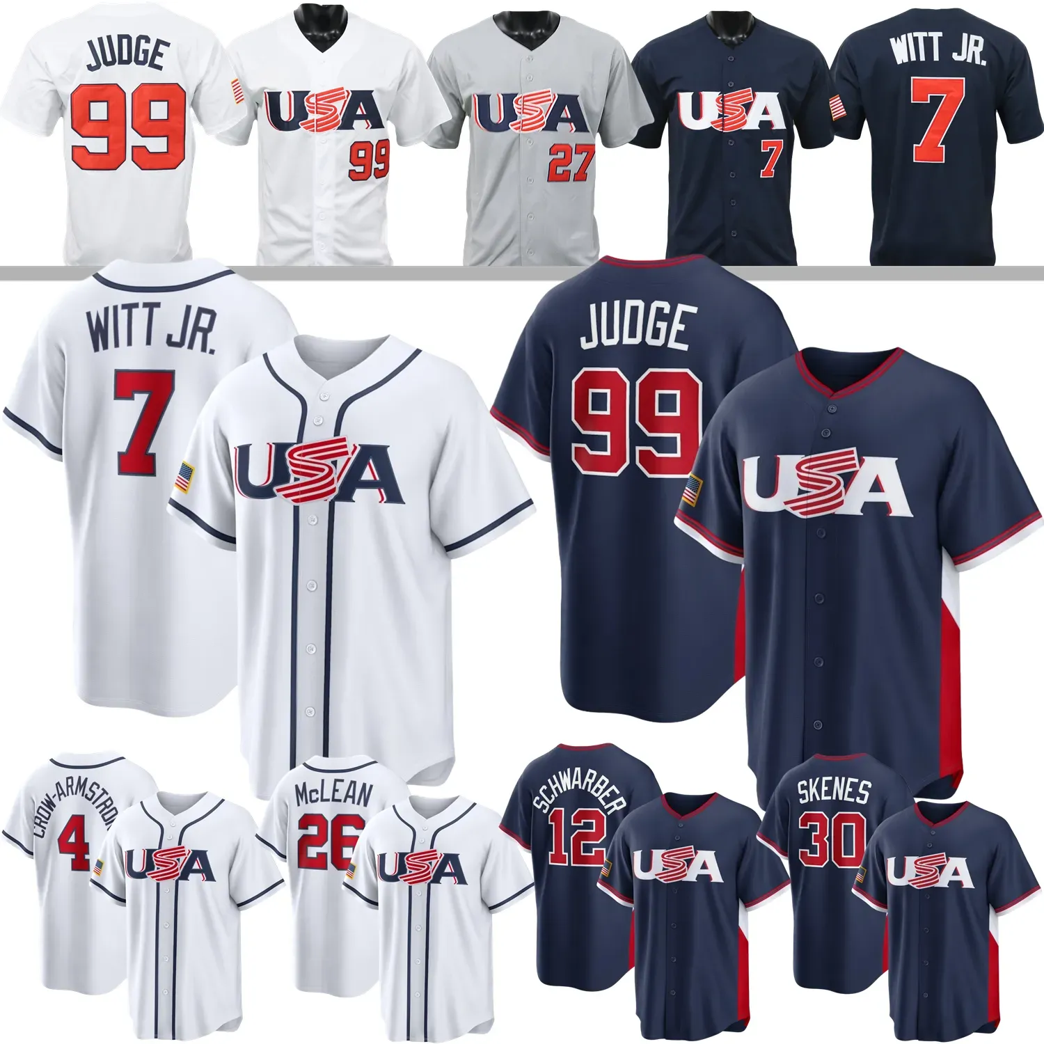 Smith1 USA Baseball Jersey Aaron Judge, Paul... From Buybestgoods, $13. ...