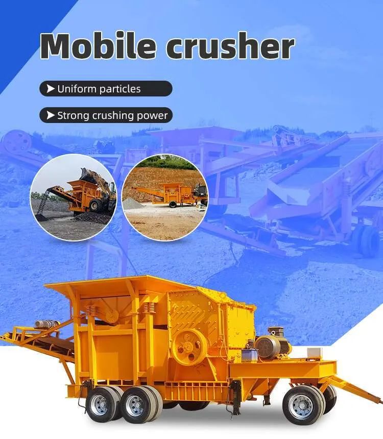 Portable Mobile Jaw Crusher on Wheels for Mining and Quarry with 7 ft ...