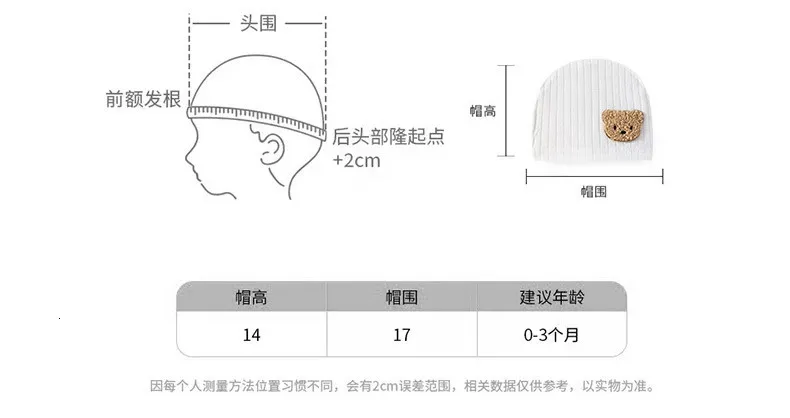 Soft Infant Beanie Caps Baby Hat Cartoon Bear Boneless Muslin Headwear ...