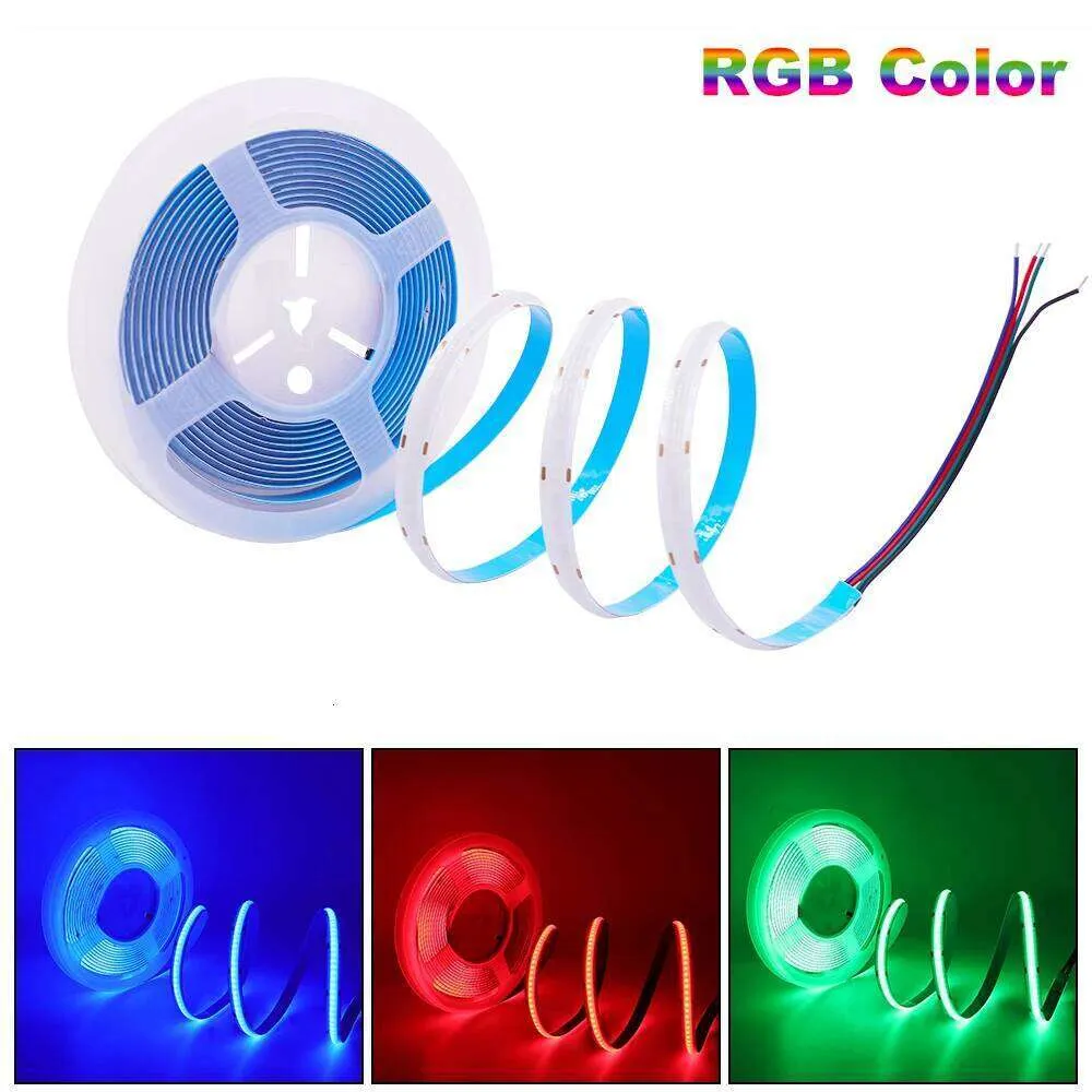 8mm COB LED Strip Light Ribbon 840 LEDs DC 24V Dimmable Warm Cold White ...