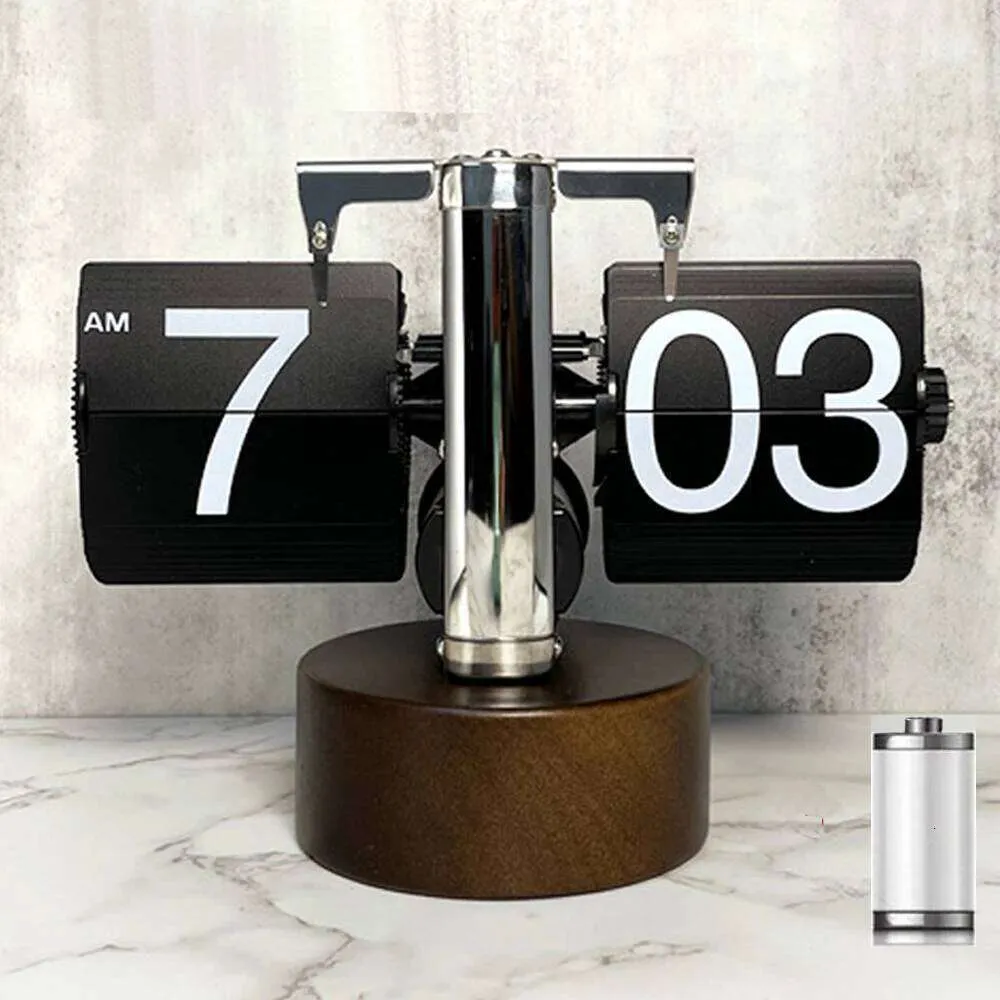Large Flip Desk Clock with Automatic Page Turning, Digital LED Screen ...