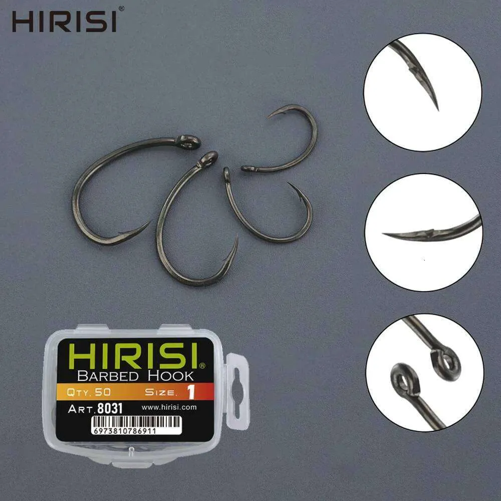 Hirisi PTFE Coated Fish Hooks High Carbon Stainless Steel, Sharp Barbed ...