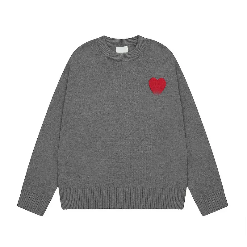 Men's Wool Blend Pullover Sweater with Embroidered Letter Heart Print ...