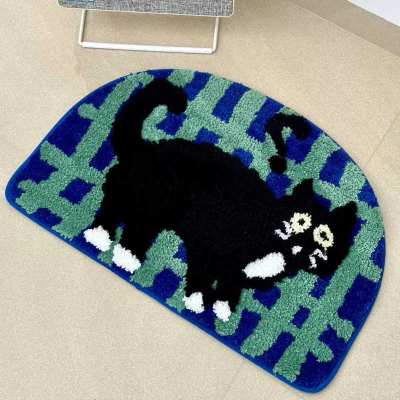 Cat Cute Semi Circular Mat Entrance Door Mat Soft... From Look_for_mee ...