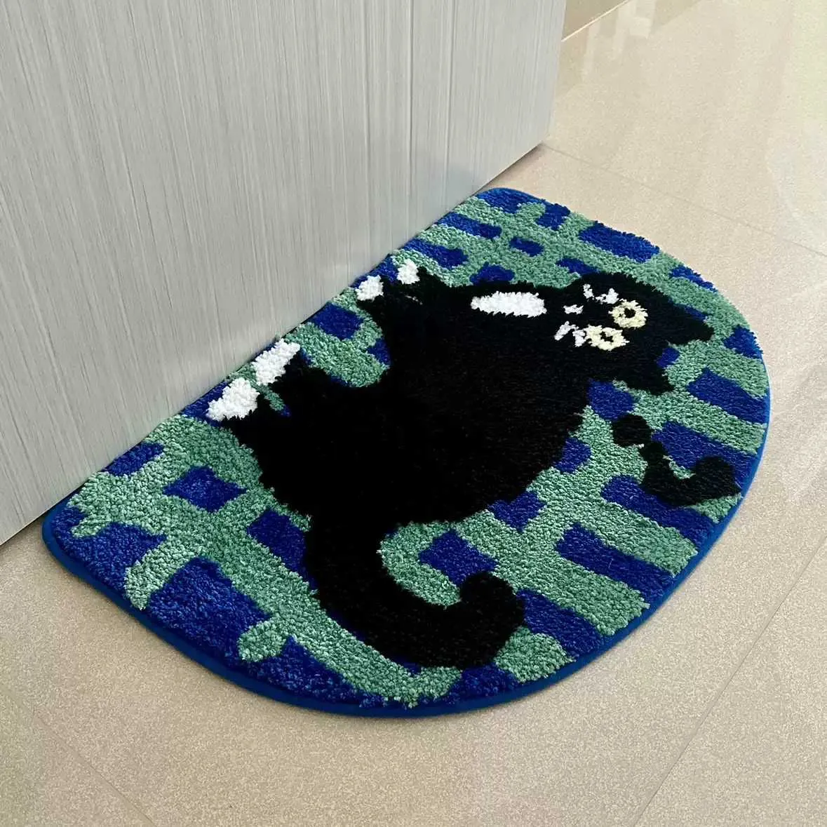 Cat Cute Semi Circular Mat Entrance Door Mat Soft... From Look_for_mee ...