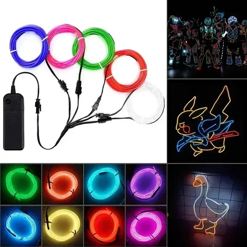5m Flexible neon lights Rope Cable for DIY Car and Home Decoration ...