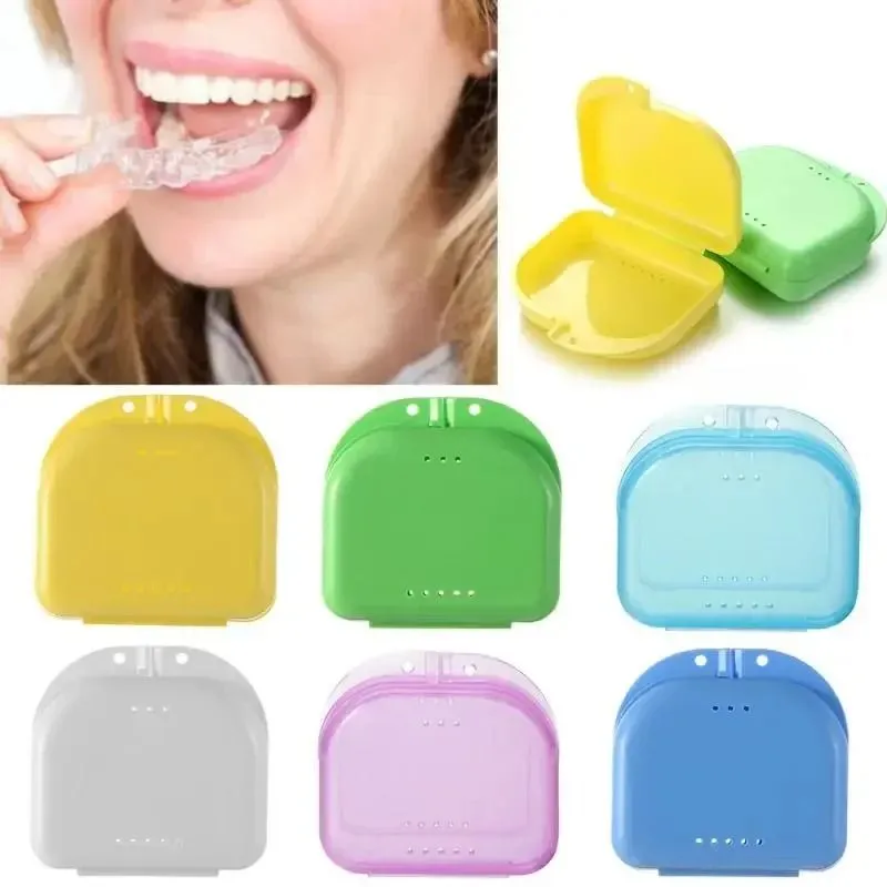 Multi-Colored Tooth dental retainer box with Mouthguard Guard and ...