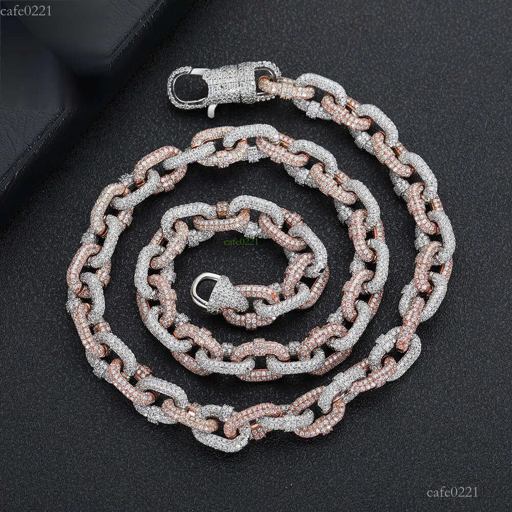 Moissanite Cuban Chain: Dual Color Copper Link, 10mm Hip Hop Style ...