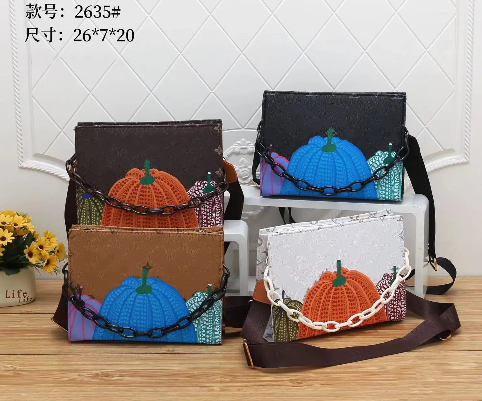 Yayoi Kusama Leather Canvas Pumpkin Shoulder Bag For... From ...
