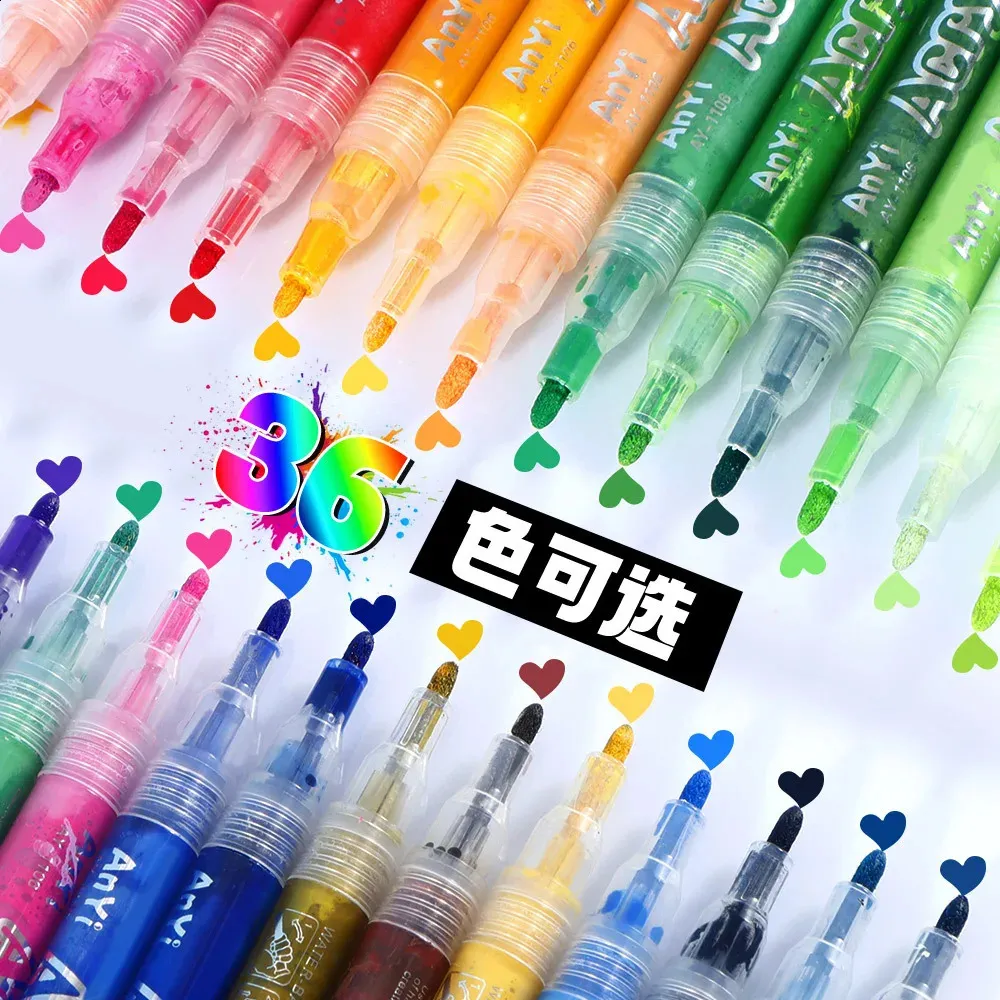 Premium Acrylic Paint Pen Set 12/24/ - Art Markers for Kids & Students ...