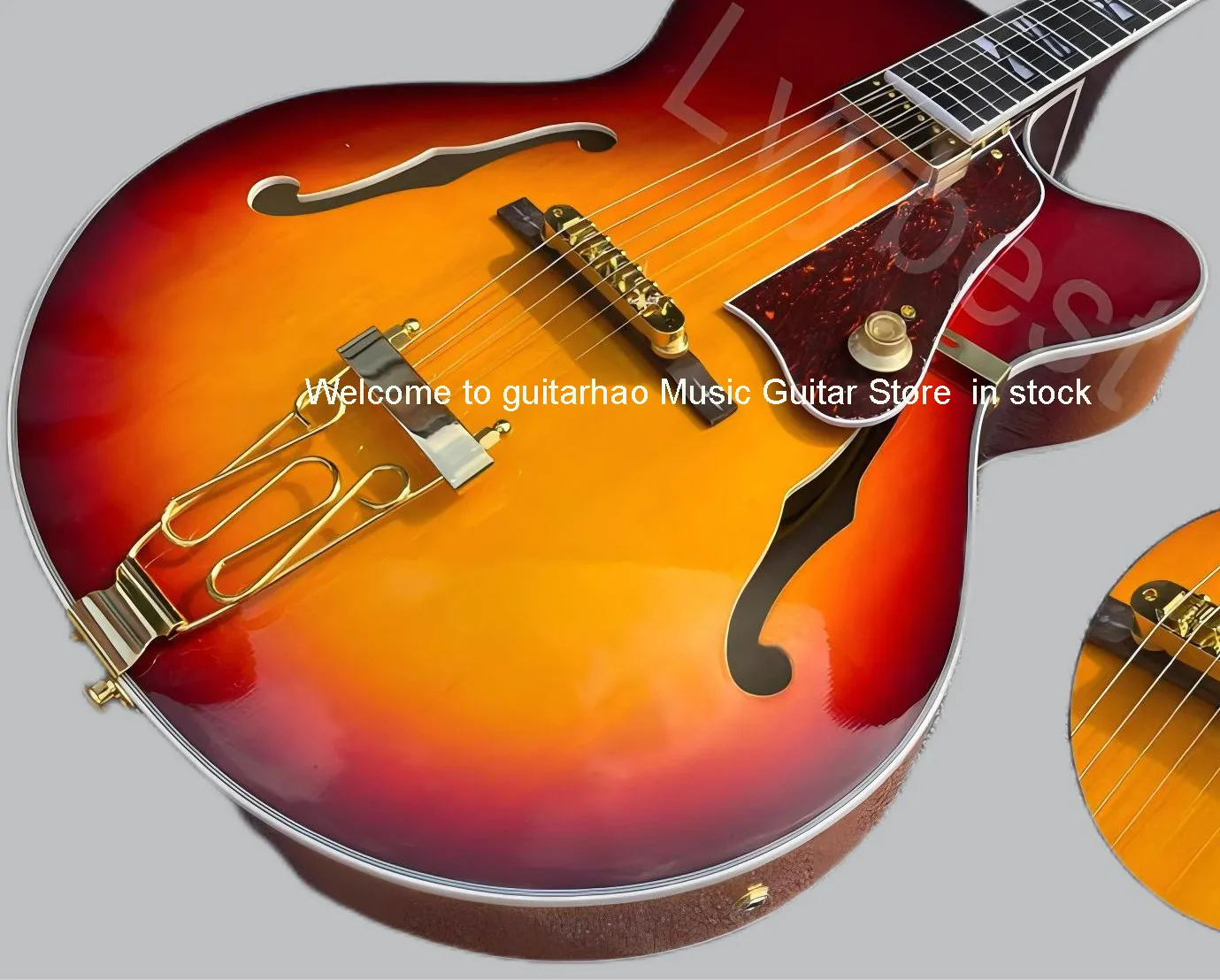 Electric Guitar With Long Tail Floating Neck Pickup, Jazz Hollow Body ...